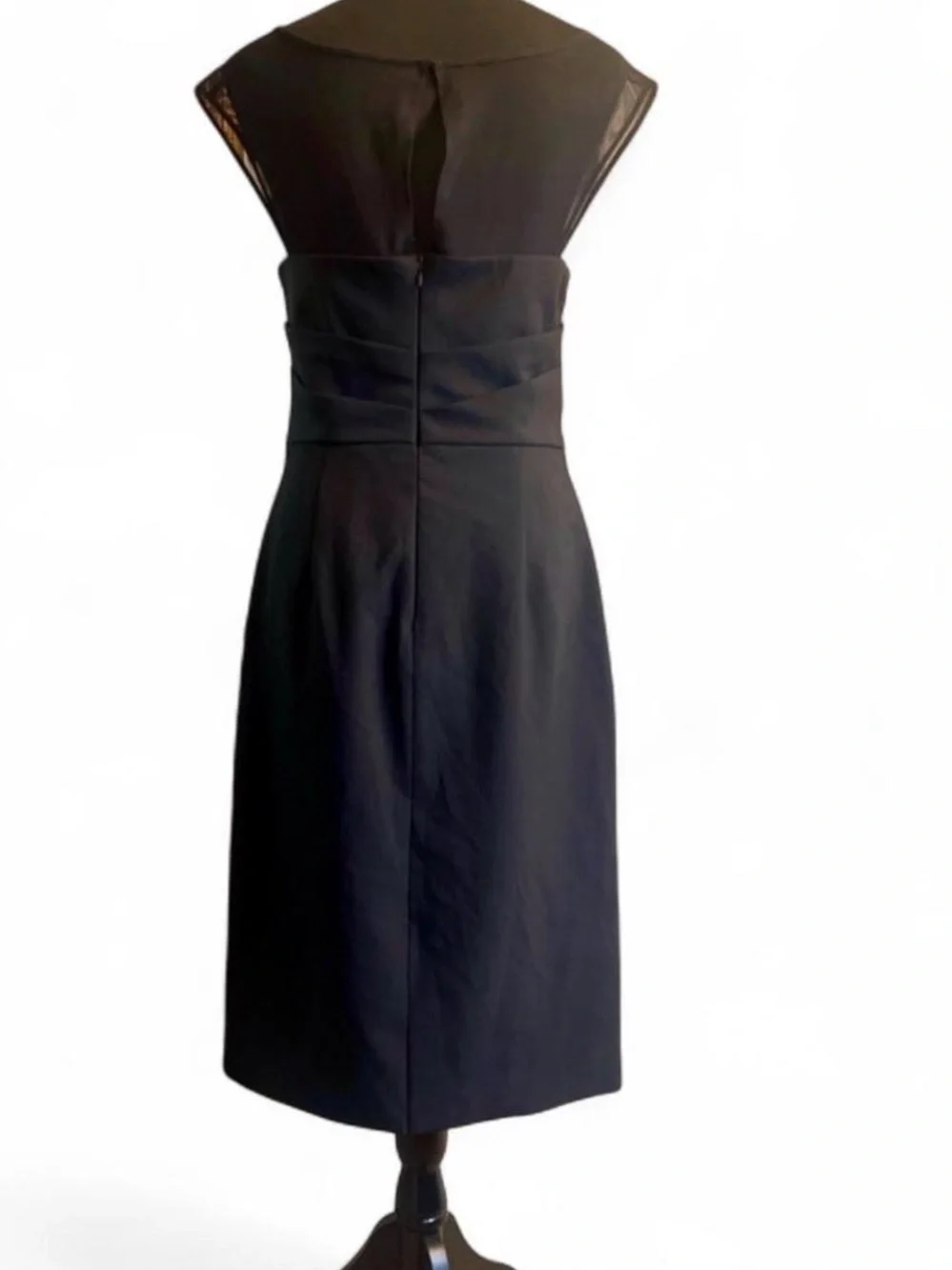 Vera Wang | Dresses | Vera Wang Black Sheath Dress With Illusion Yoke ...